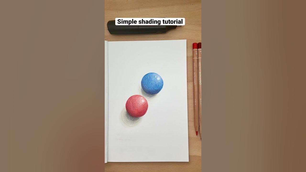 Simple colour pencil shading tutorial. How to make simple objects look ...