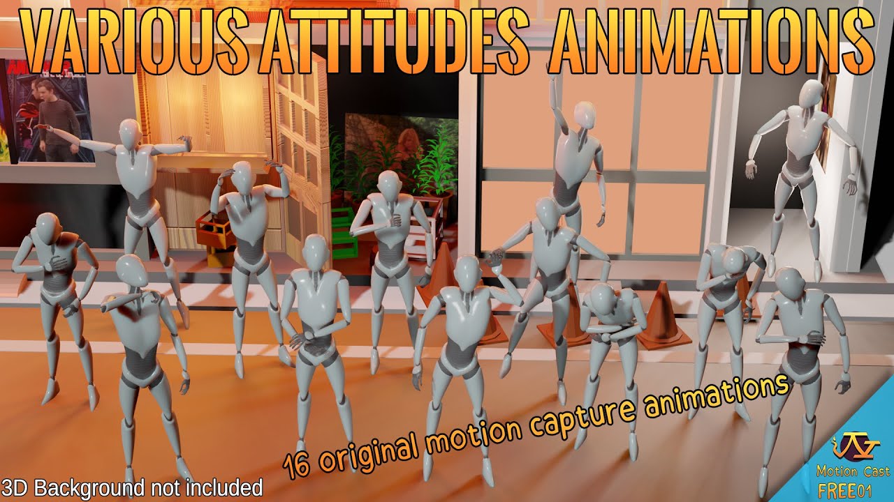 Trailer Various Attitudes animations Pack (Motion Cast - FREE01) - YouTube