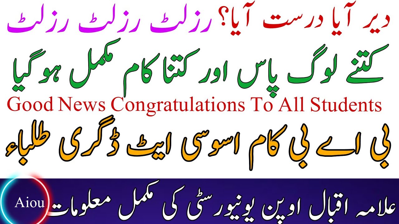 How to Check AIOU Result BA BCOM 2024 | Allama Iqbal Open University ...