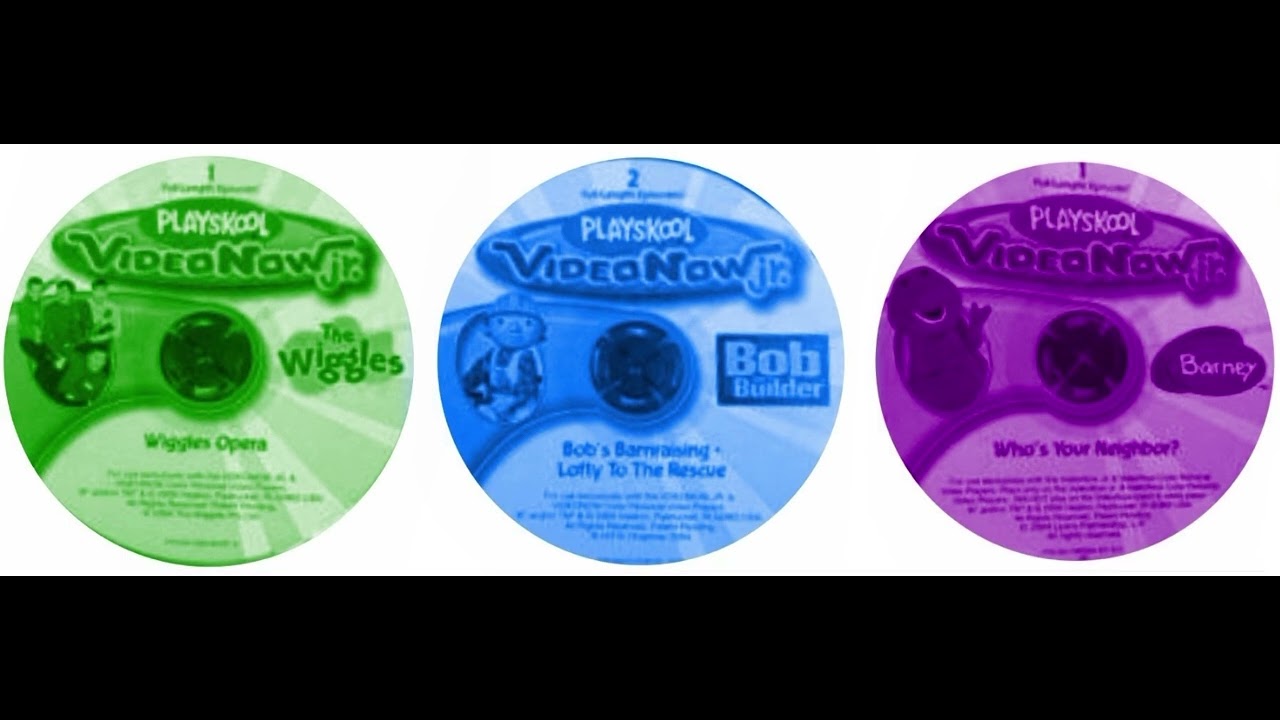 The 3 Videonow Jr Discs From The Wiggles Bob The Builder & Barney In ...