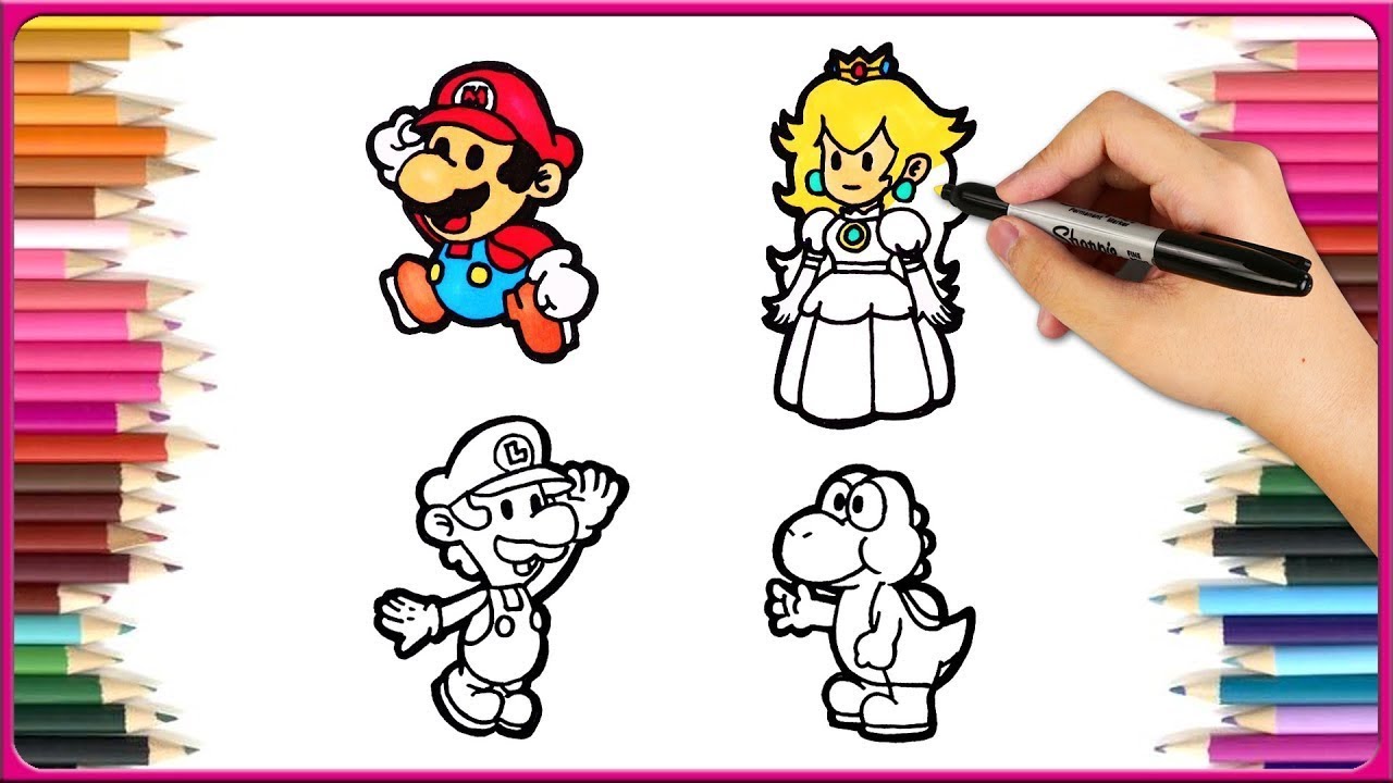 How to Draw Super Mario Characters: Easy Step-by-Step Super Mario ...