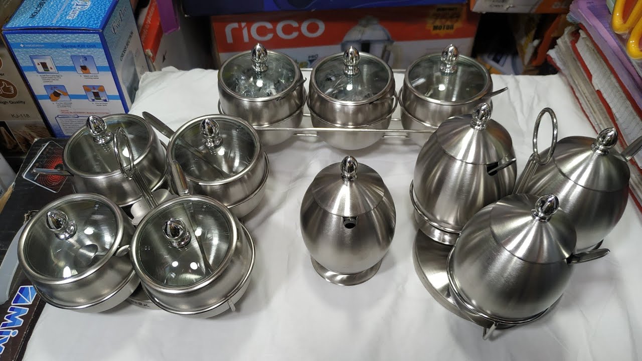 সংসারের প্রয়োজনীয় মশলা দানি,লবনদানি,ও সস পটের দাম/Salt pot,Souse Pot ...