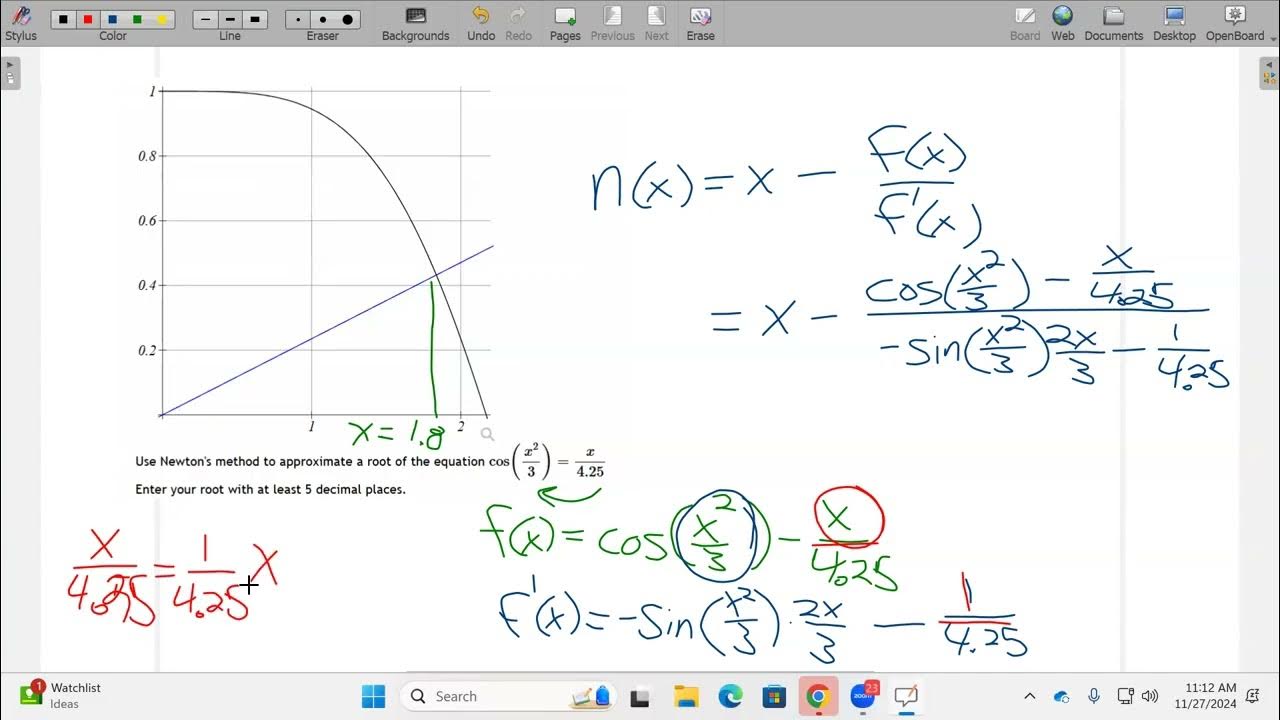 Calculus 1 Newtons method spreadsheet or scientific calculator - YouTube