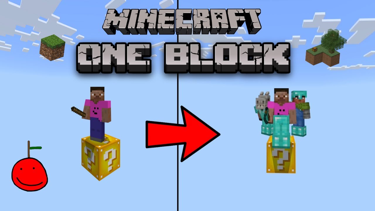 BEATING Minecraft With Only ONE Block - YouTube