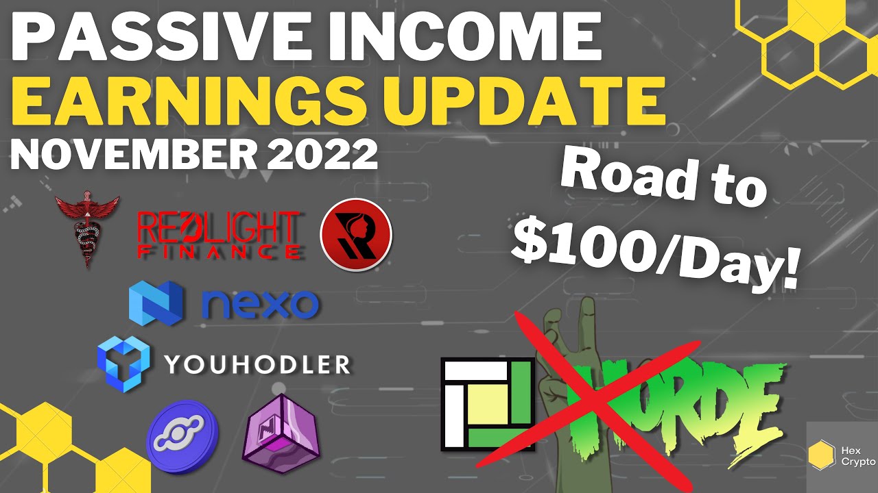 Passive Income Earnings November 2022 - Road to $100/Day! - YouTube