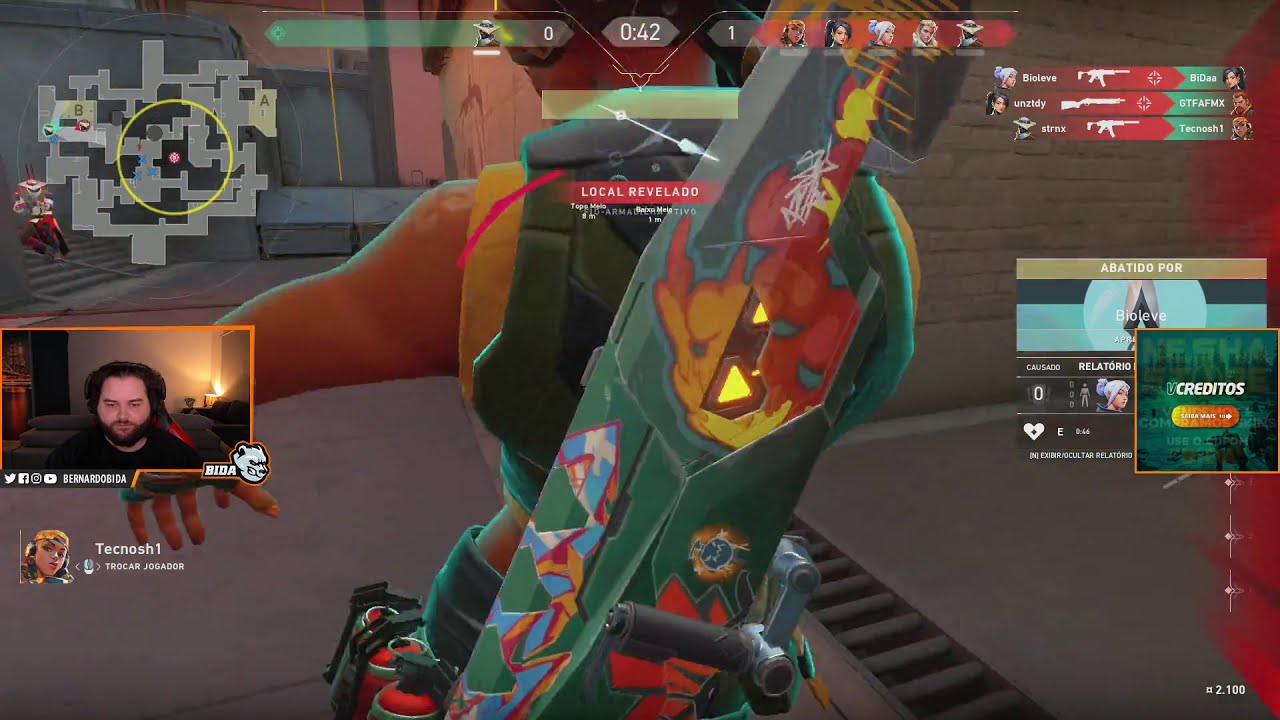 BiDa @ VALORANT (#108 - Diamante 3) com Tecnosh, Tixinha, GTF e zam vs ...