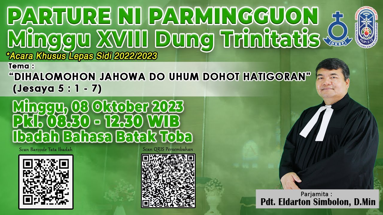 PARMINGGUON PASAMPULUUALUHON DUNG TRINITATIS | MINGGU, 8 OKTOBER 2023 ...