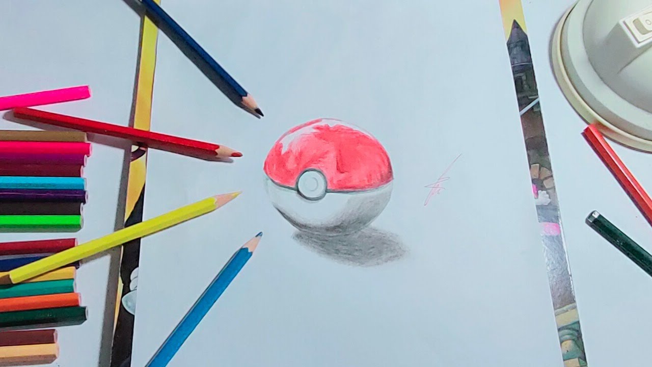 Speed Drawing | Pokeball 3D ( Coloring Version ) - YouTube