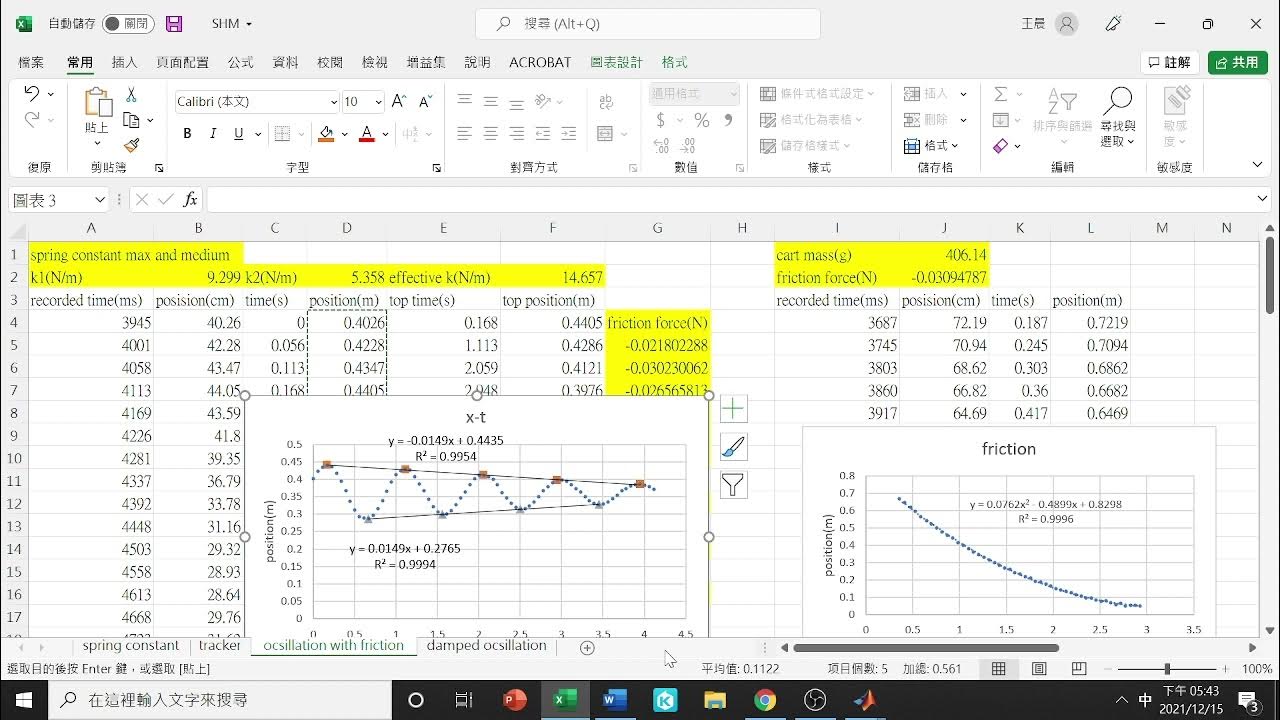 Lab09 Simple Harmonic Oscillation Matlab Fitting - YouTube