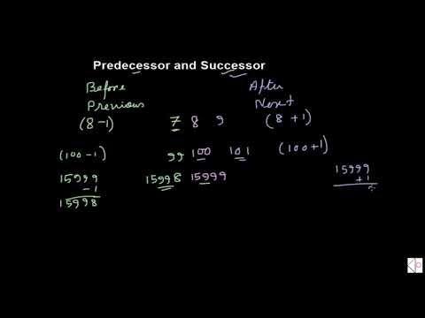 Maths Class 6 -Predecessor and Successor - YouTube