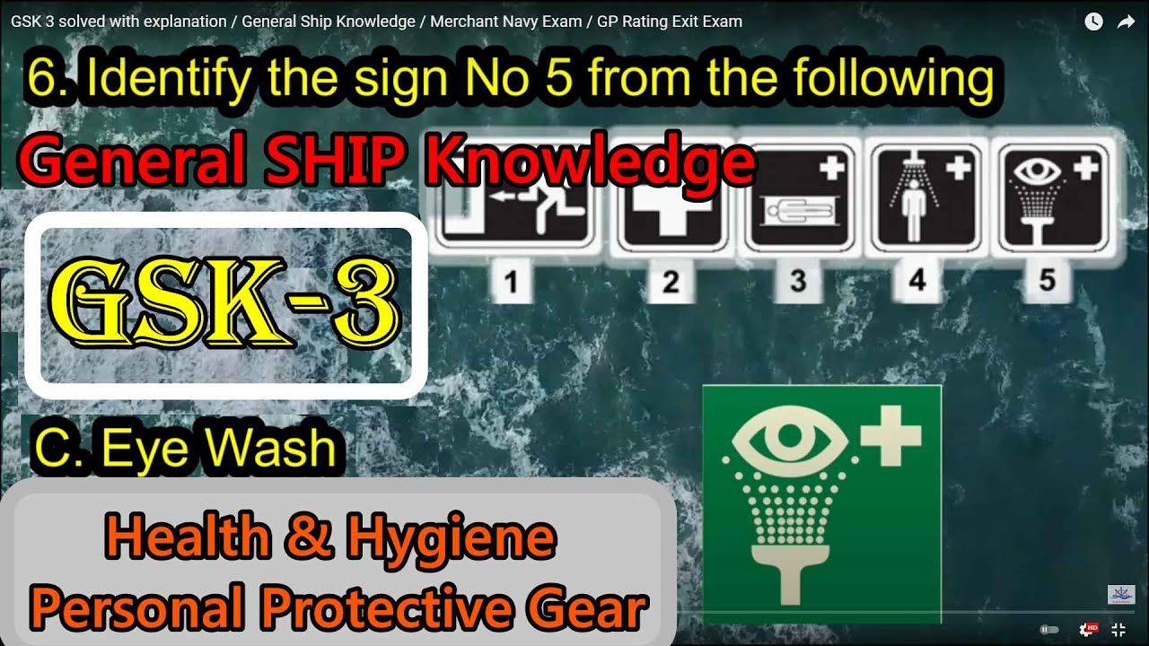 PPE, Health & Hygiene on SHIP / GSK 3 / General Ship Knowledge ...