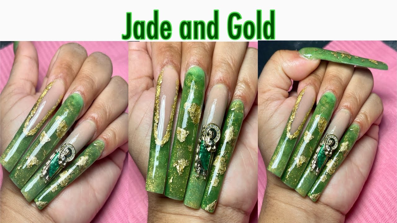 JADE GREEN NAIL SET 💅🏾💚⚜️ - YouTube