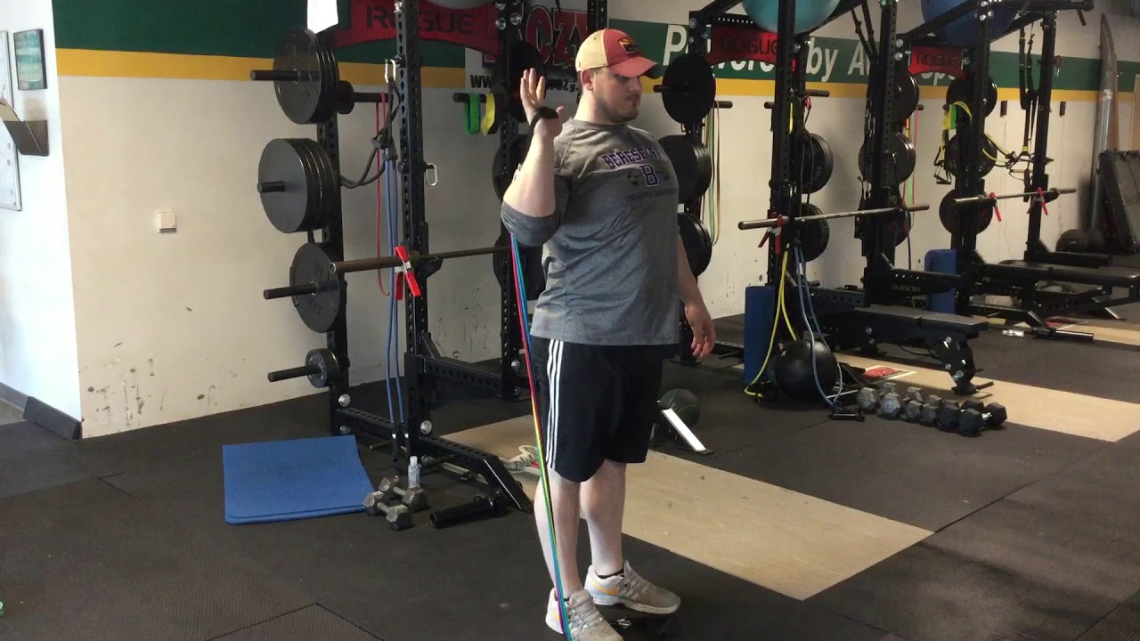 Banded Single-Arm Shoulder Press - YouTube