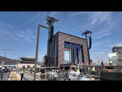 BTS Comeback LIVE Arirang Stage Construction Site Walk D-2