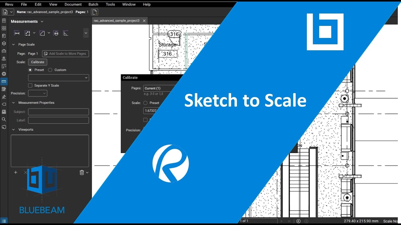 Bluebeam Revu: Sketch To Scale الرسم بأبعاد - YouTube