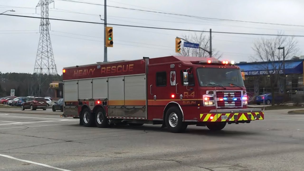 (Screaming Eagle) Guelph Fire Department R-4 responding - YouTube