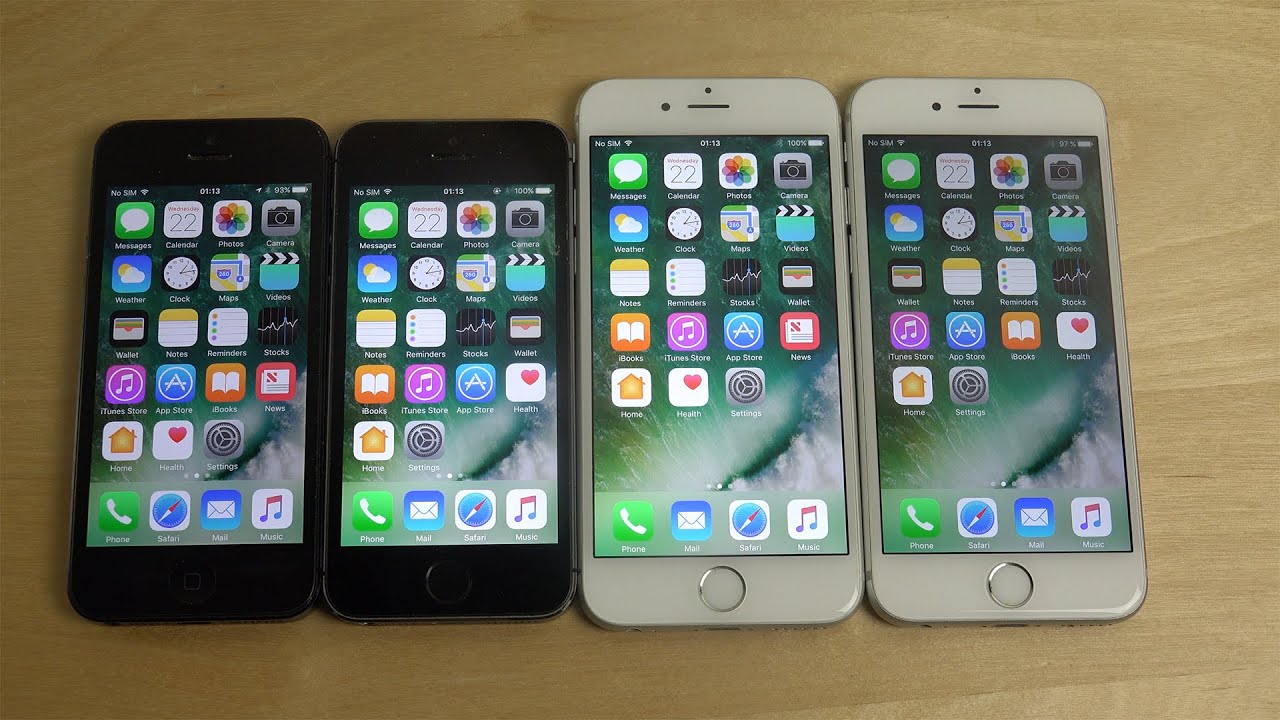 iPhone 6S vs. iPhone 6 vs. iPhone 5S vs. iPhone 5 - iOS 10 Beta 1 ...