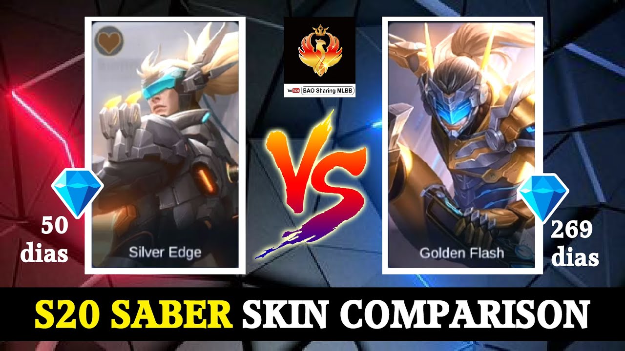 S20 recharge SABER SILVER EDGE SKIN COMPARISON | First purchase skin ...