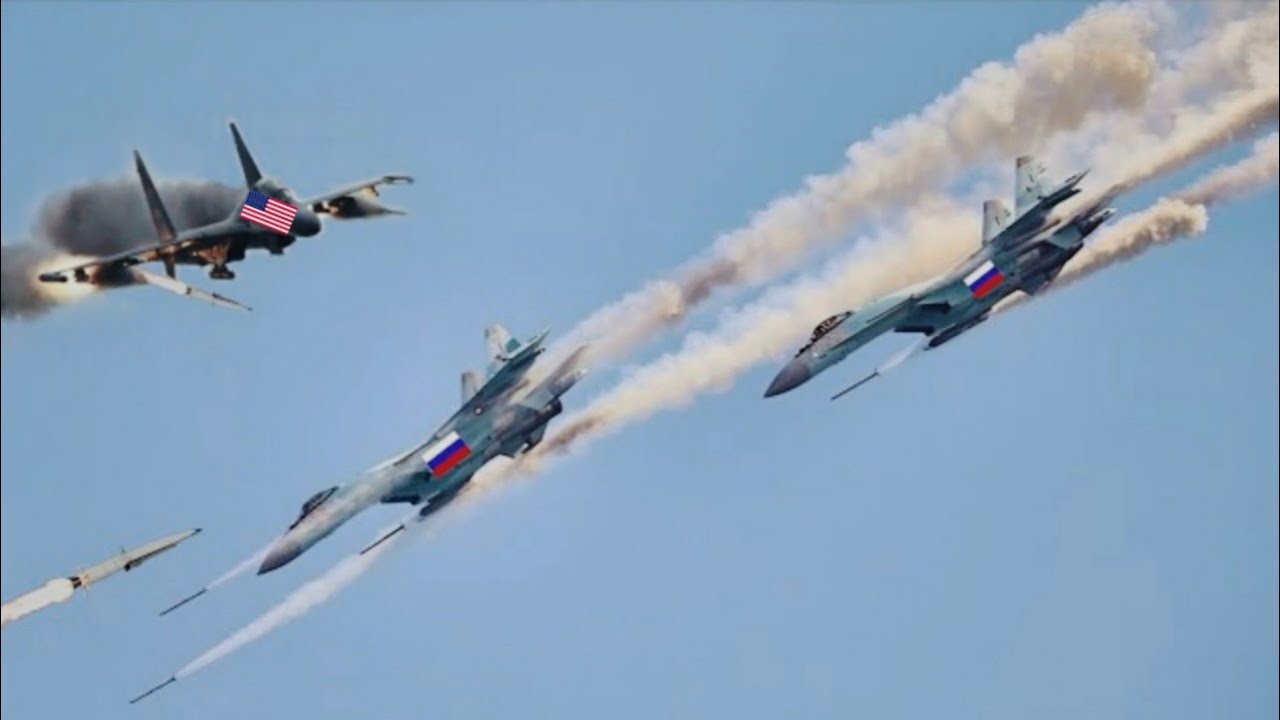 Real Footage! US F-16 Dogfight Over Kursk! Shoots Down Russian SU-33 ...