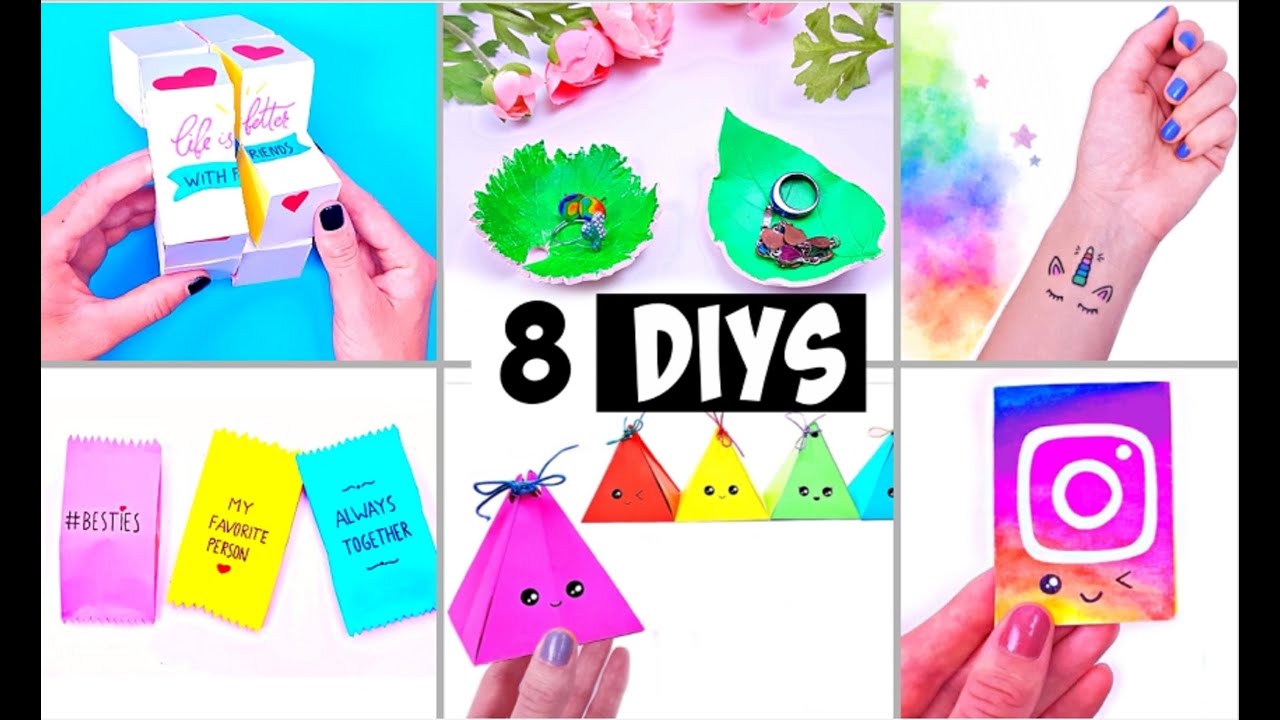 MAKING 8 AMAZING DIY BFF Gift Ideas, Paper Gift Box, Temporary Tattoo ...