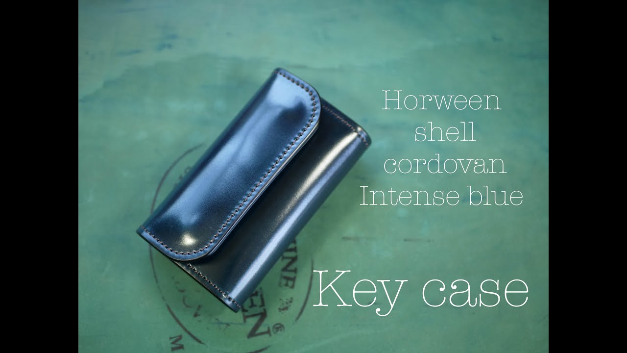 Key case / Horween shell cordovan Intense blue - YouTube