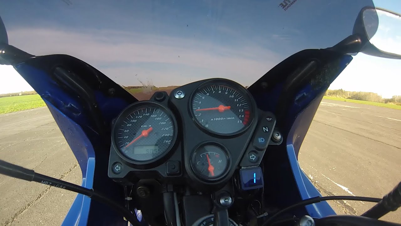 Honda CB600S Hornet PC34 acceleration 0-220 km/h - YouTube