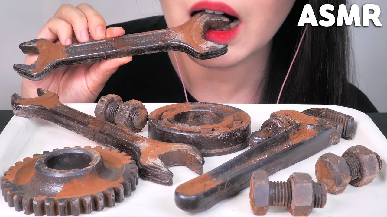 ASMR Edible Tools Chocolate 먹는 공구 리얼사운드 먹방 咀嚼音工具 EATING SOUNDS NO ...