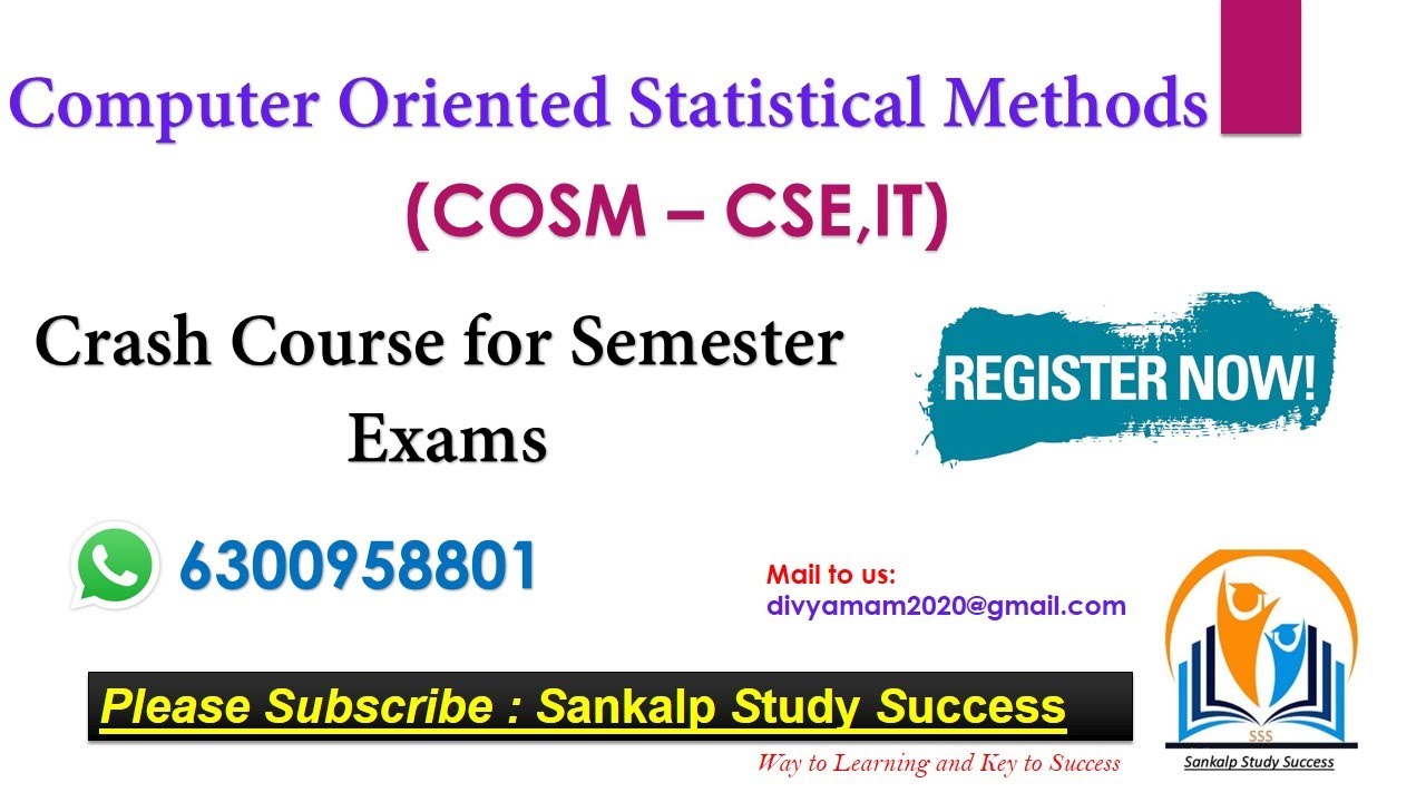 Computer Oriented Statistical Methods COSM || CSE,IT || 2nd B.tech 1st Semester - YouTube