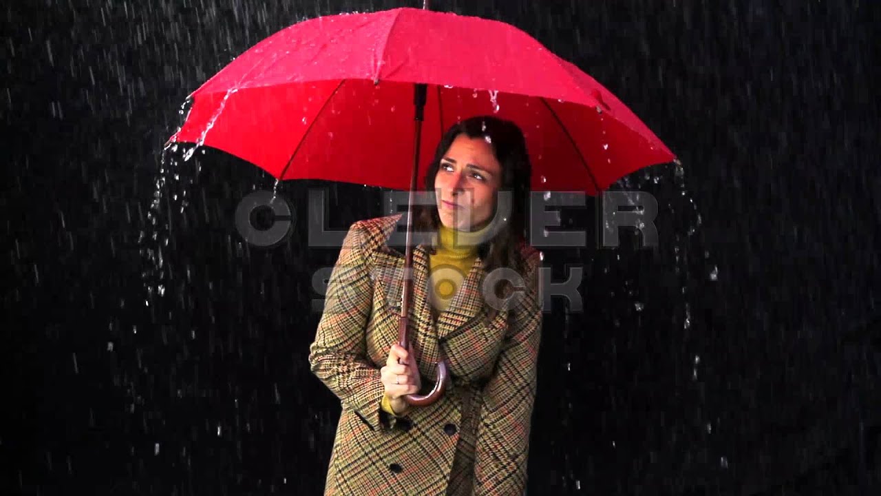 Woman Upset With Rain Umbrella bad weather concept - Stock Footage ...