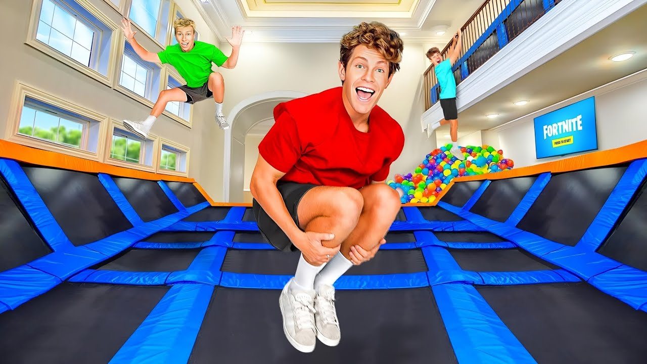 I Built a Trampoline Park in My House! - YouTube