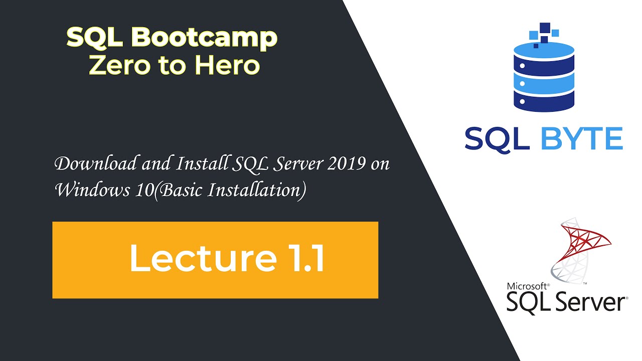 1.1 How to Download and Install SQL Server 2019 on Windows 10 Basic Installation - YouTube
