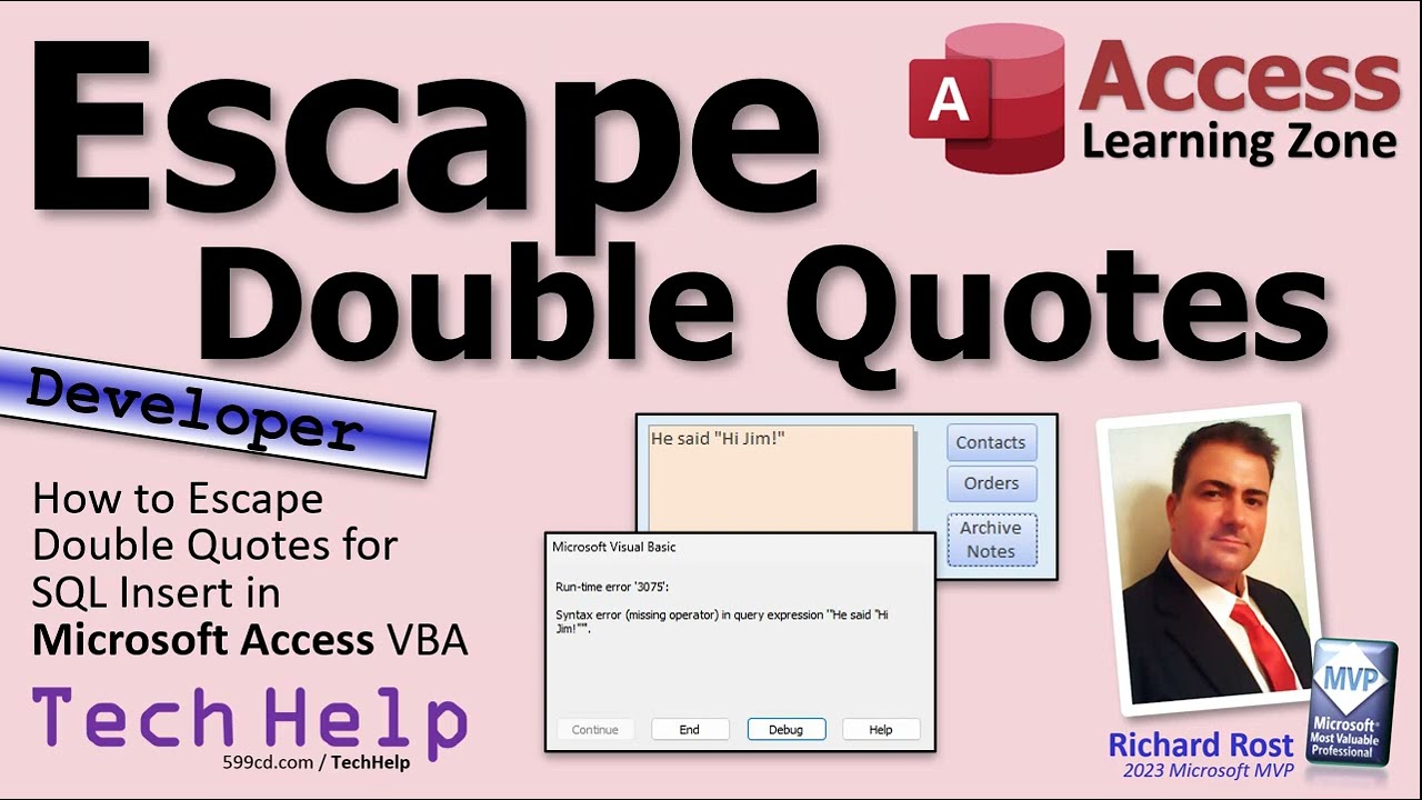 How To Escape Double Quotes For SQL Insert In Microsoft Access VBA How To Escape Double Quotes For SQL Insert In Microsoft Access VBA