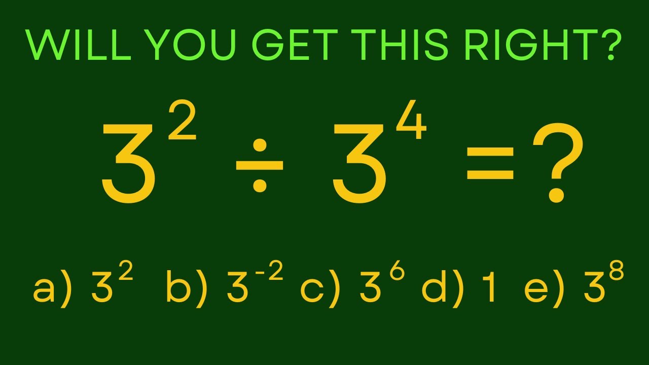 How to Solve this Math Problem in your Head? Challenge Exponential Laws ...
