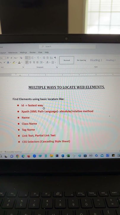 SELENIUM- LOCATORS - WEBELEMENTS - YouTube