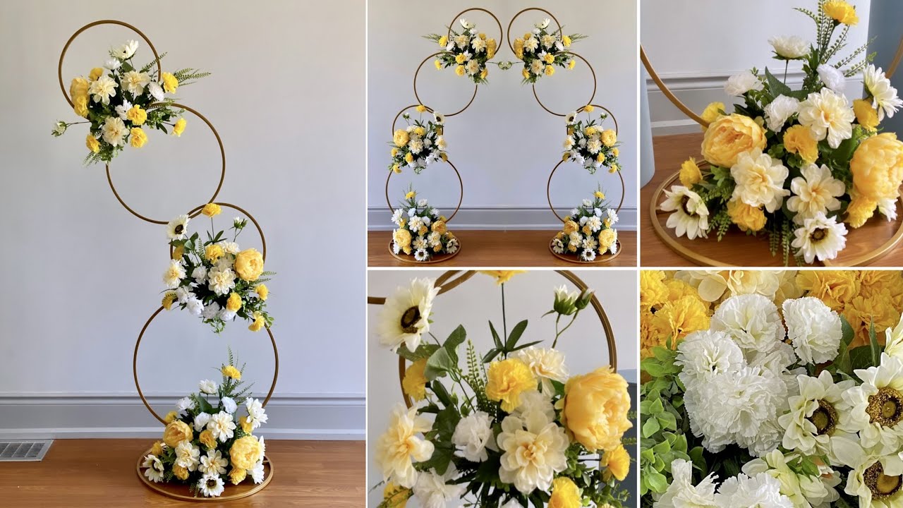 4 Tier Hoop Stand With Flower Arrangement - YouTube