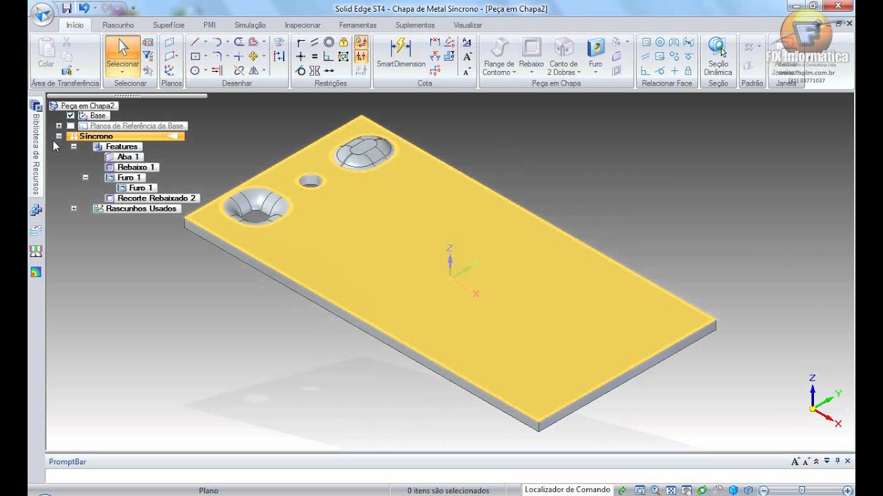 Espelhamento (Mirror) de features no Solid Edge - YouTube
