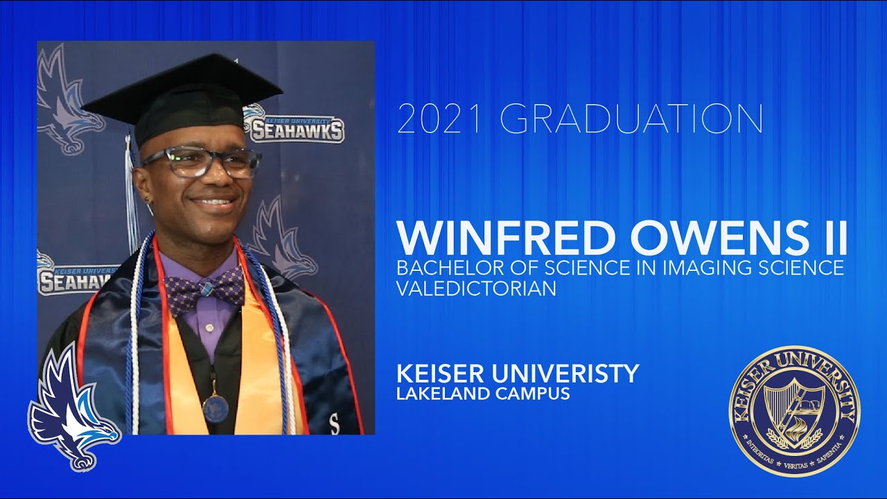 Winfred Owens II Keiser University Valedictorian, Lakeland Campus ...