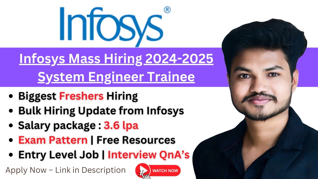 Infosys Mass Hiring 2024-2025 | System Engineer Trainee | Freshers Apply Now 🚀 #infosys # ...