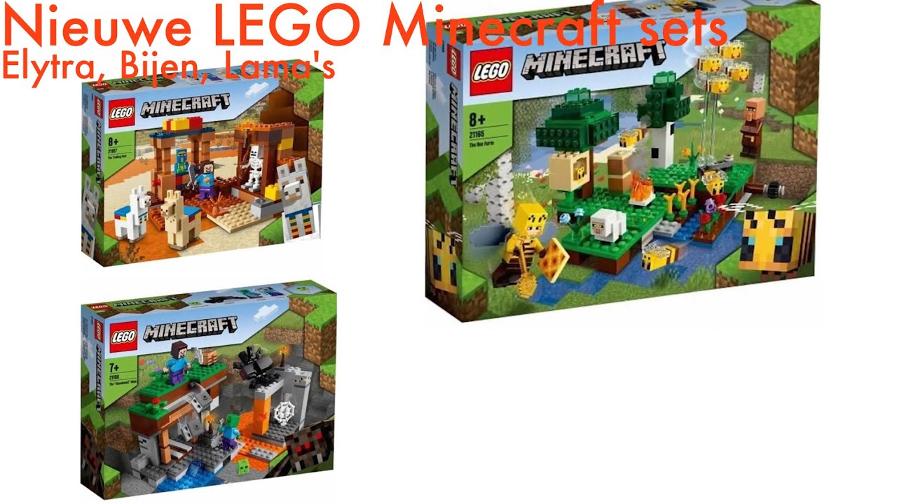 Nieuwe LEGO Minecraft sets - Elytra, Bijen, Lama's - YouTube
