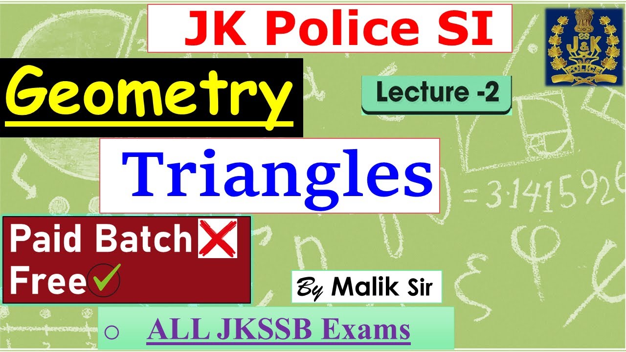 Geometry | Triangles | JK Police SI| Triangles|JK Police Sub Inspector ...