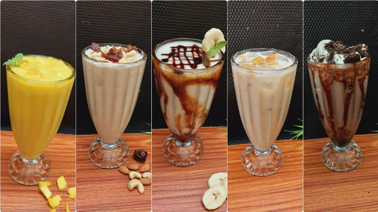 5 Easy Shake Recipe - How to Make Milkshake at Home | Summer Drinks # ...