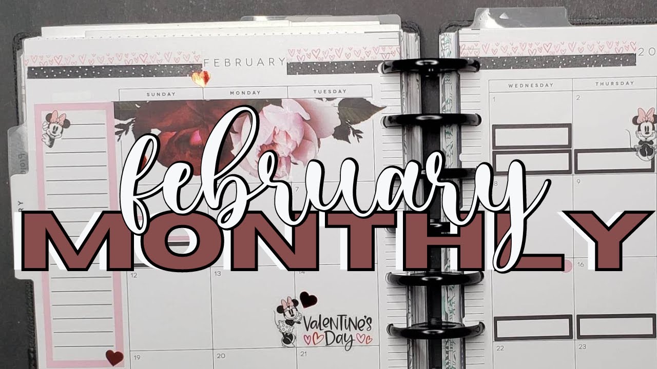 PLAN WITH ME MONTHLY LAYOUT | FEBRUARY MONTHLY | HAPPY PLANNER - YouTube