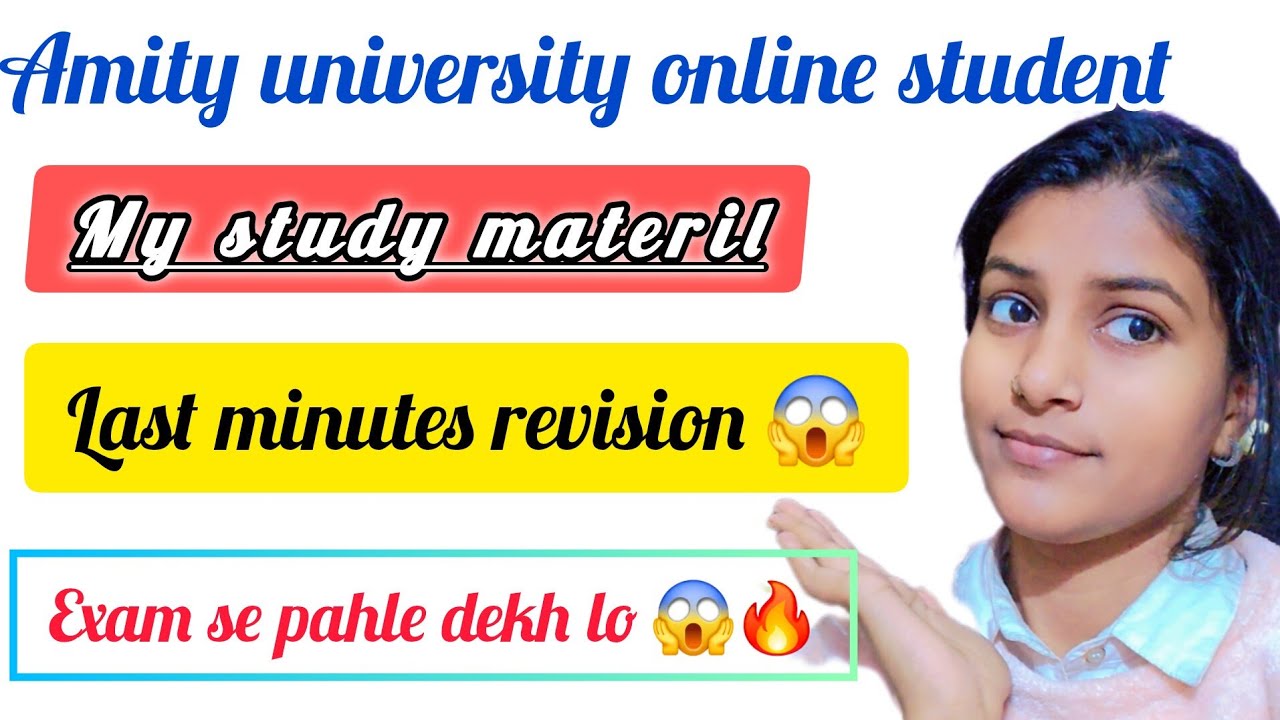 My study material 🔥|| last time revision tips and notes || amity online ...