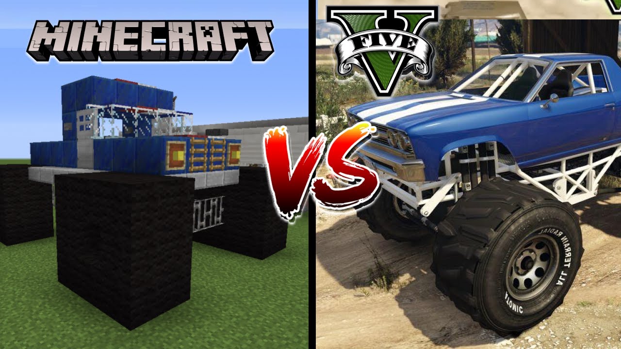 MINECRAFT Monster Truck VS GTA 5 Monster Truck - WHICH IS BEST? - YouTube