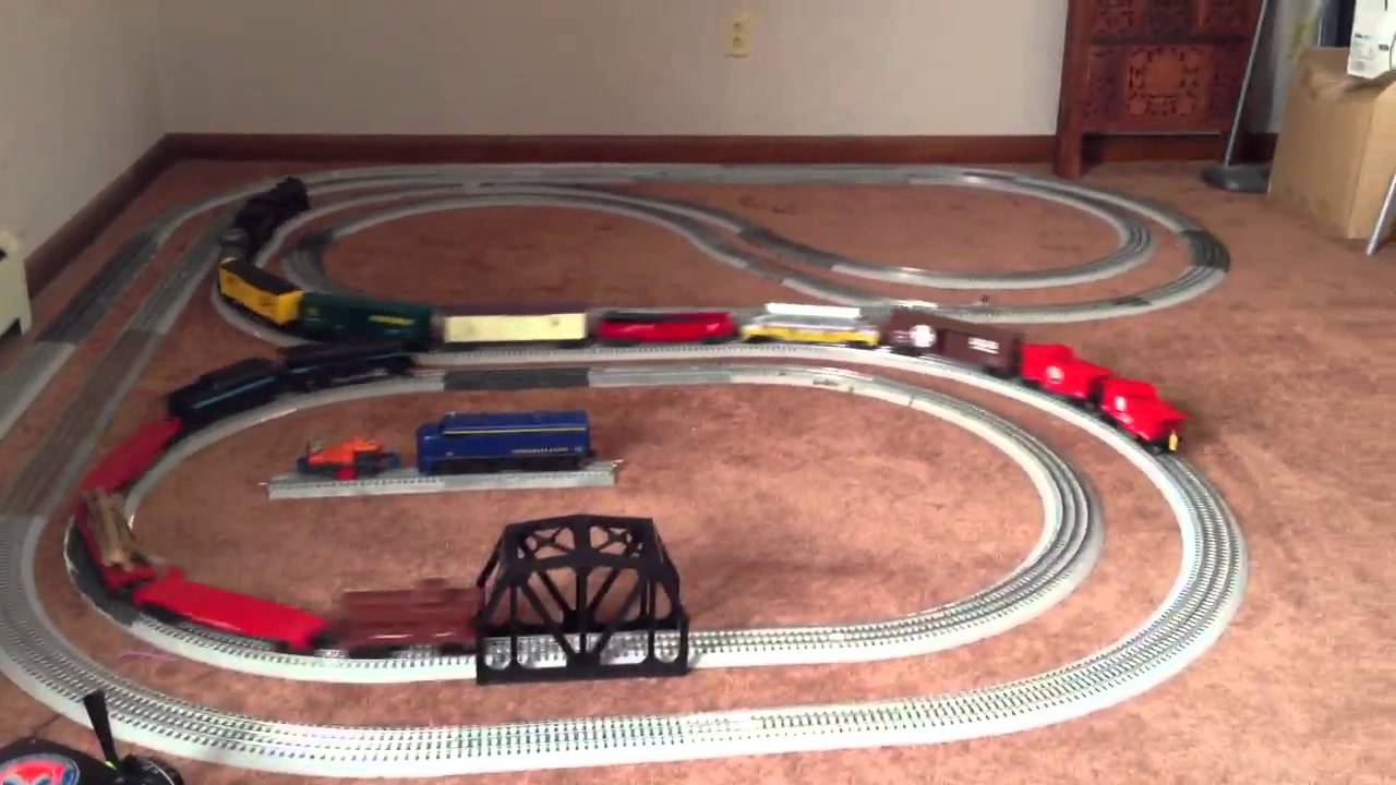 3 train carpet layout - YouTube