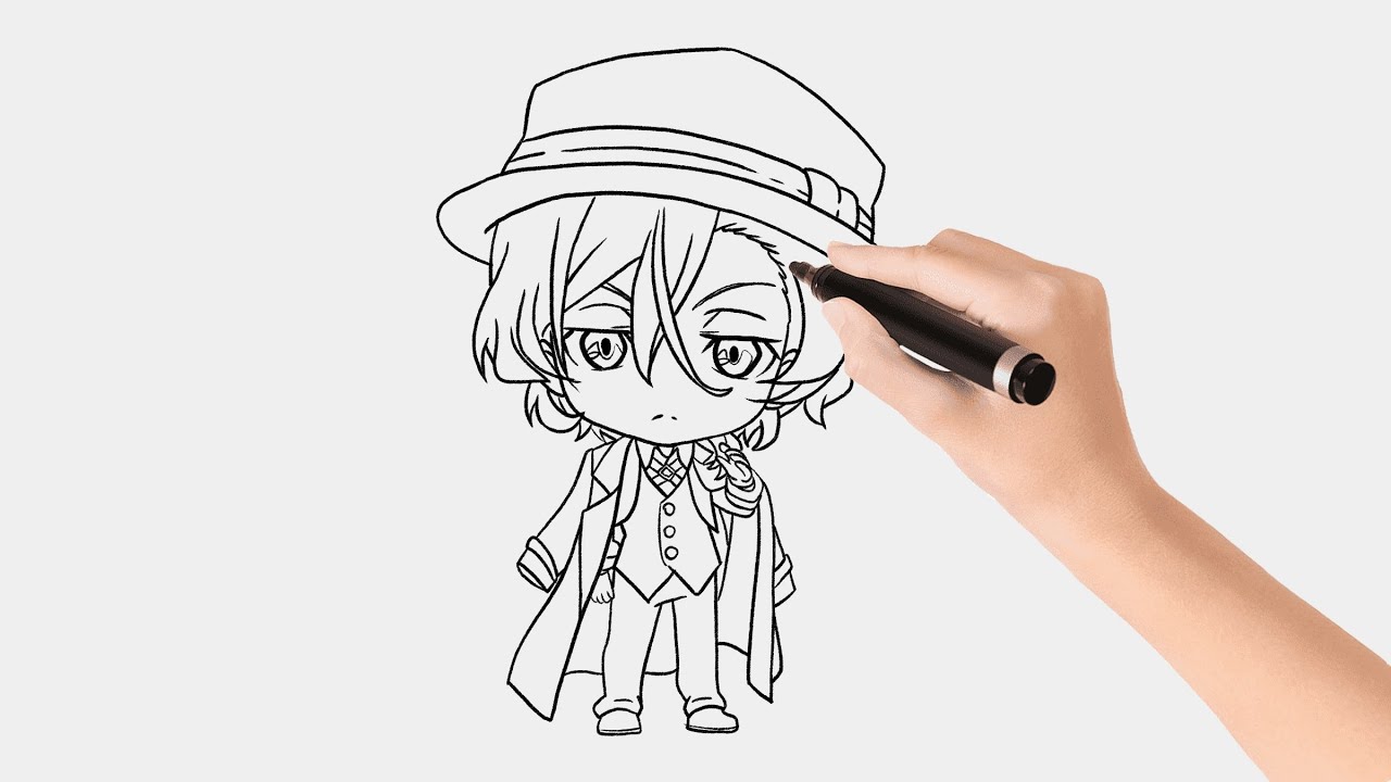 How To Draw Chuuya Nakahara - TUTORIAL - YouTube