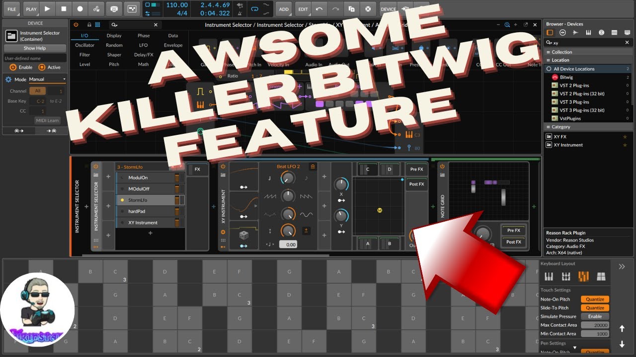 A killer feature of Bitwig: the XY Pad, Touch Keyboard and Instrument ...