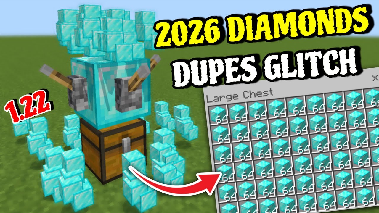 FASTEST 2026 DIAMOND DUPLICATION GLITCH Bedrock 1.22 Minecraft !? - YouTube
