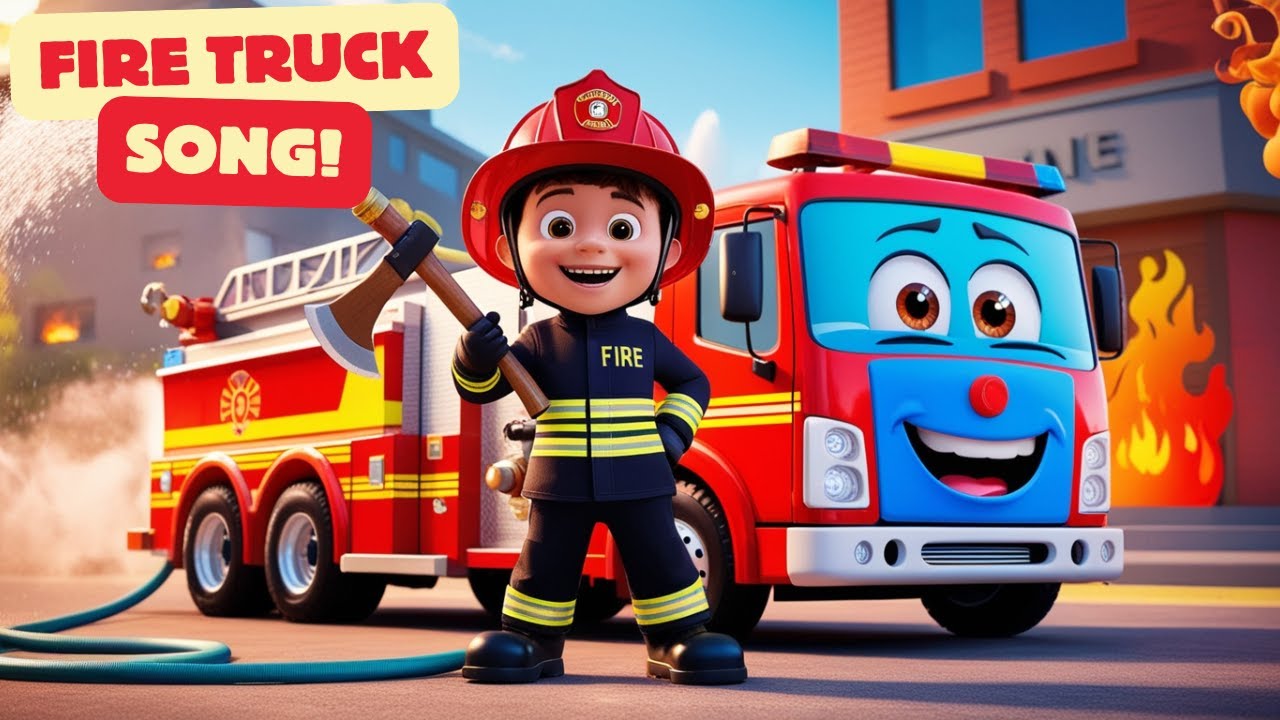 The Fire Truck Song Kids Cartoon Song Rhymes for Kids Education Kids ...