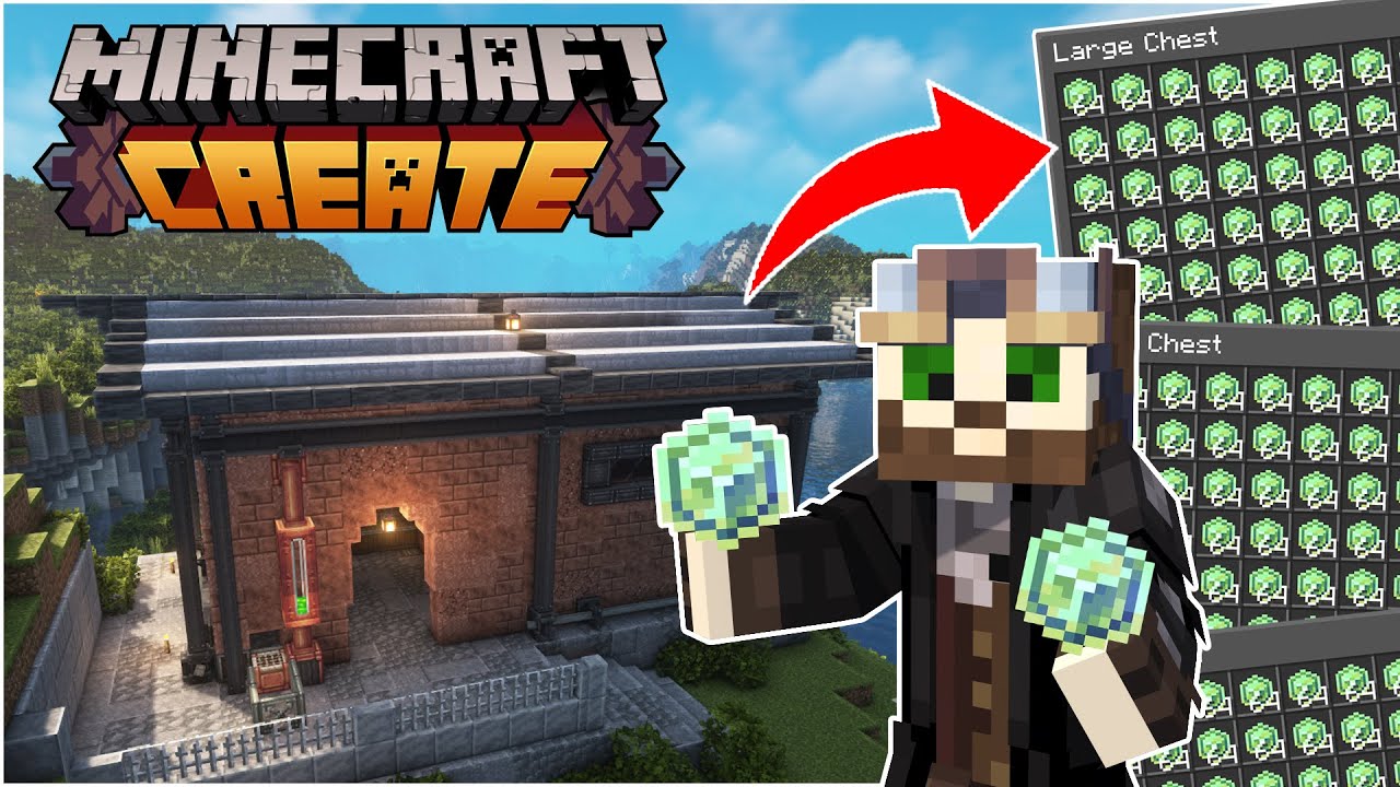 I built a SIMPLE MOB FARM in Minecraft Create Mod - YouTube